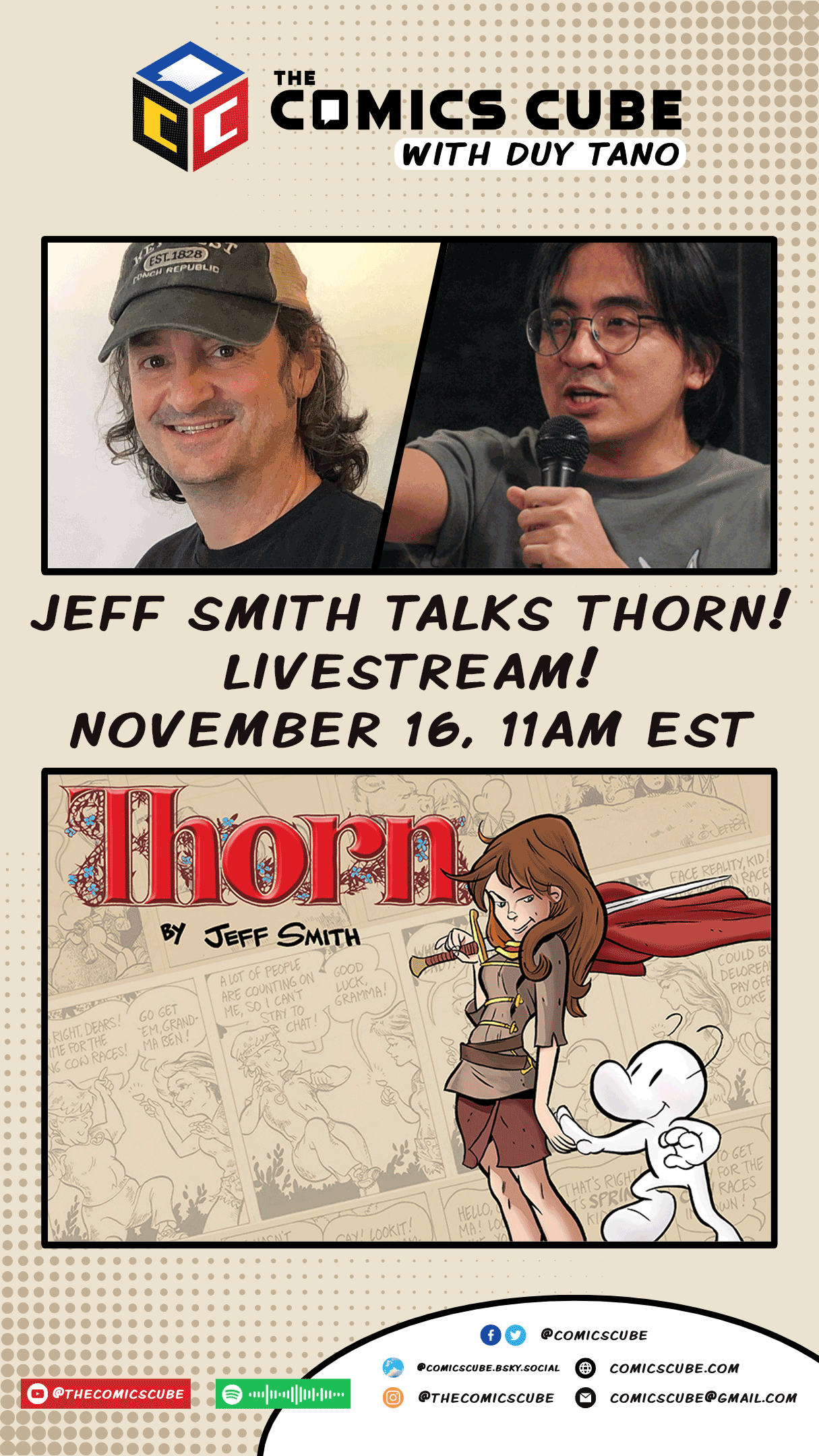 Jeff Livestreaming on The Comics Cube Thursday 11am EST! | Boneville ...